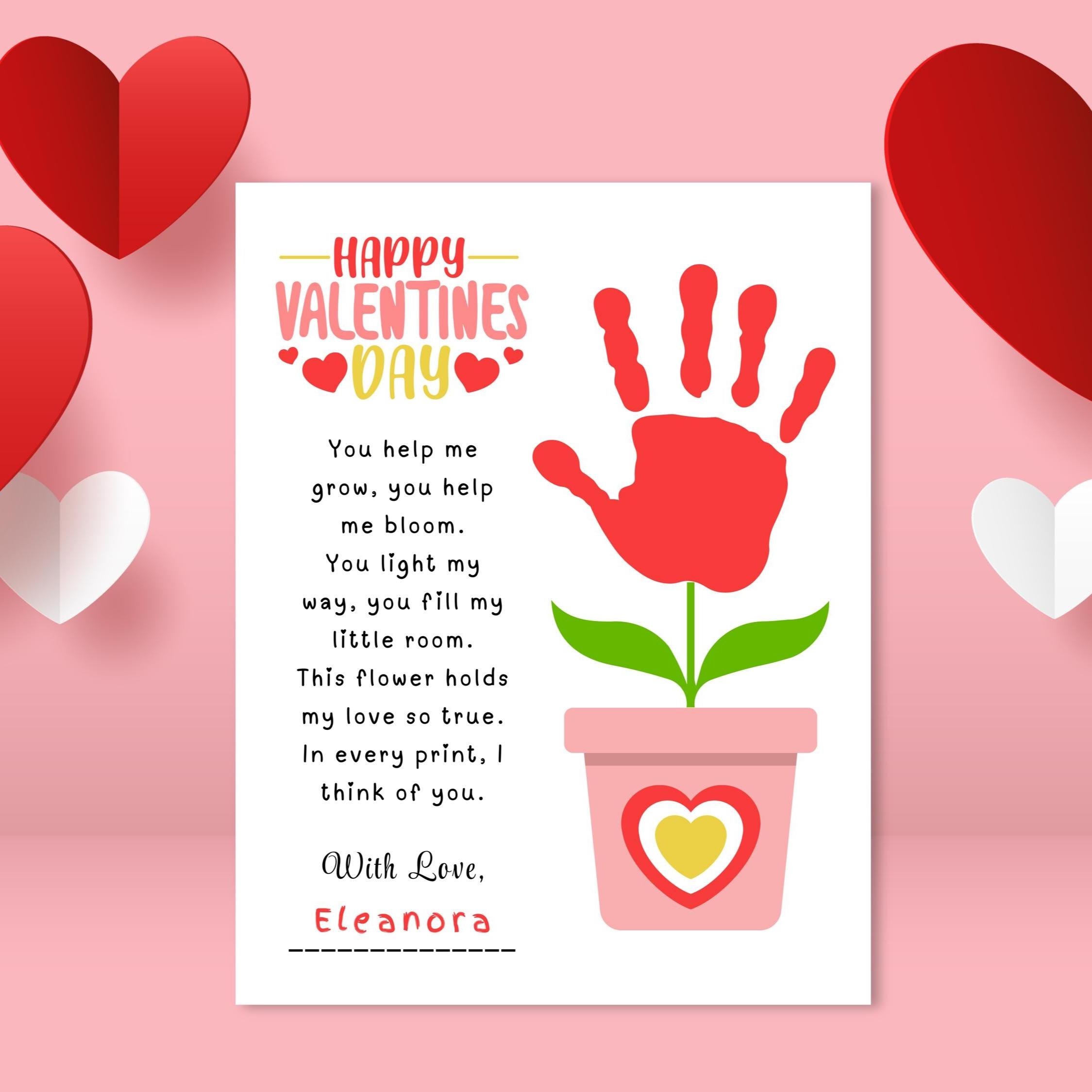 Valentines Day Handprint Craft, 2026 Valentines Handprint Template ...