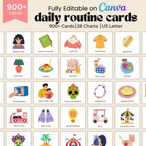 Daily Routine Cards Visual Schedule Toddler Routine Chart for Kids ...