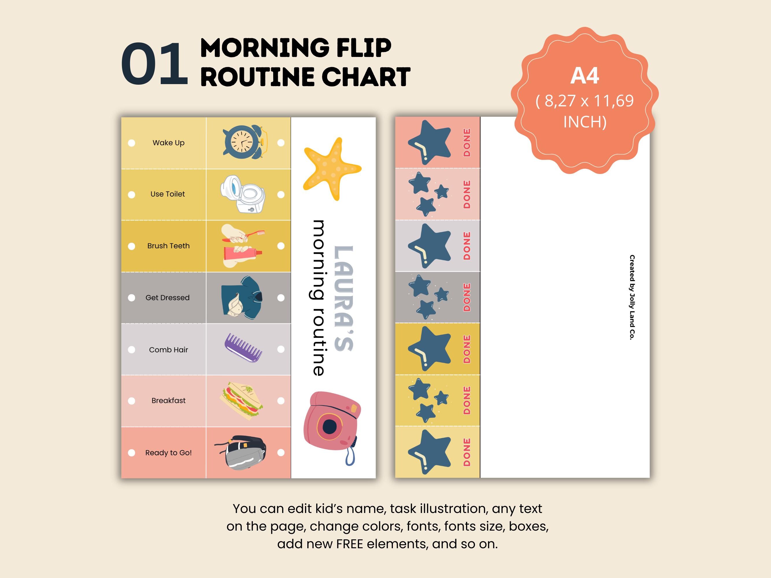 Toddler Daily Routine Flip Chart: Visual Schedule (canva Editable, A4 ...