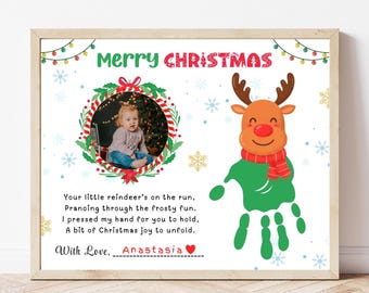 Reindeer Handprint Christmas Poem Craft, Preschool Christmas Art ...