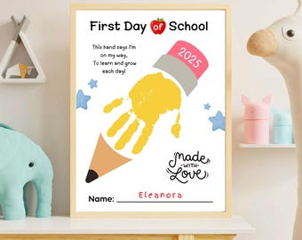 First Day of School Handprint Craft, Back to School Printable, School ...