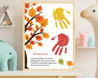 Falling Leaves Handprint Art, Preschool Crafts, Thanksgiving Crafts ...