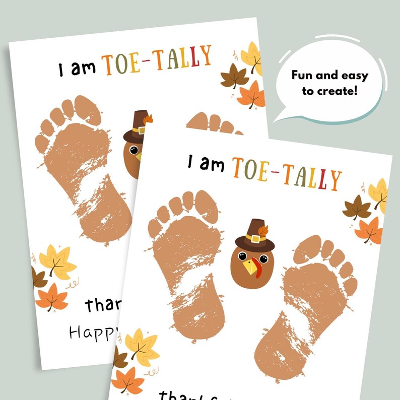 Thanksgiving Footprint Craft for Kids, Toe-tally Thankful Turkey Art ...