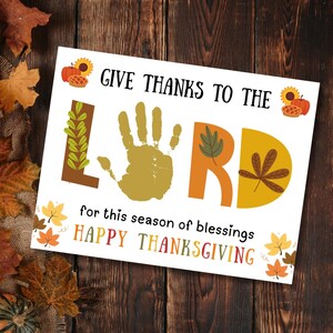 PRINTABLE Christian Thanksgiving Handprint Art Craft, Fall Kids Art ...