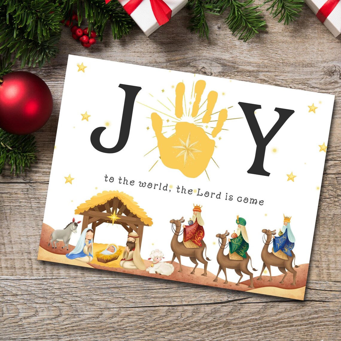 Nativity Handprint Craft Printable, Joy Handprint Art, Christian ...