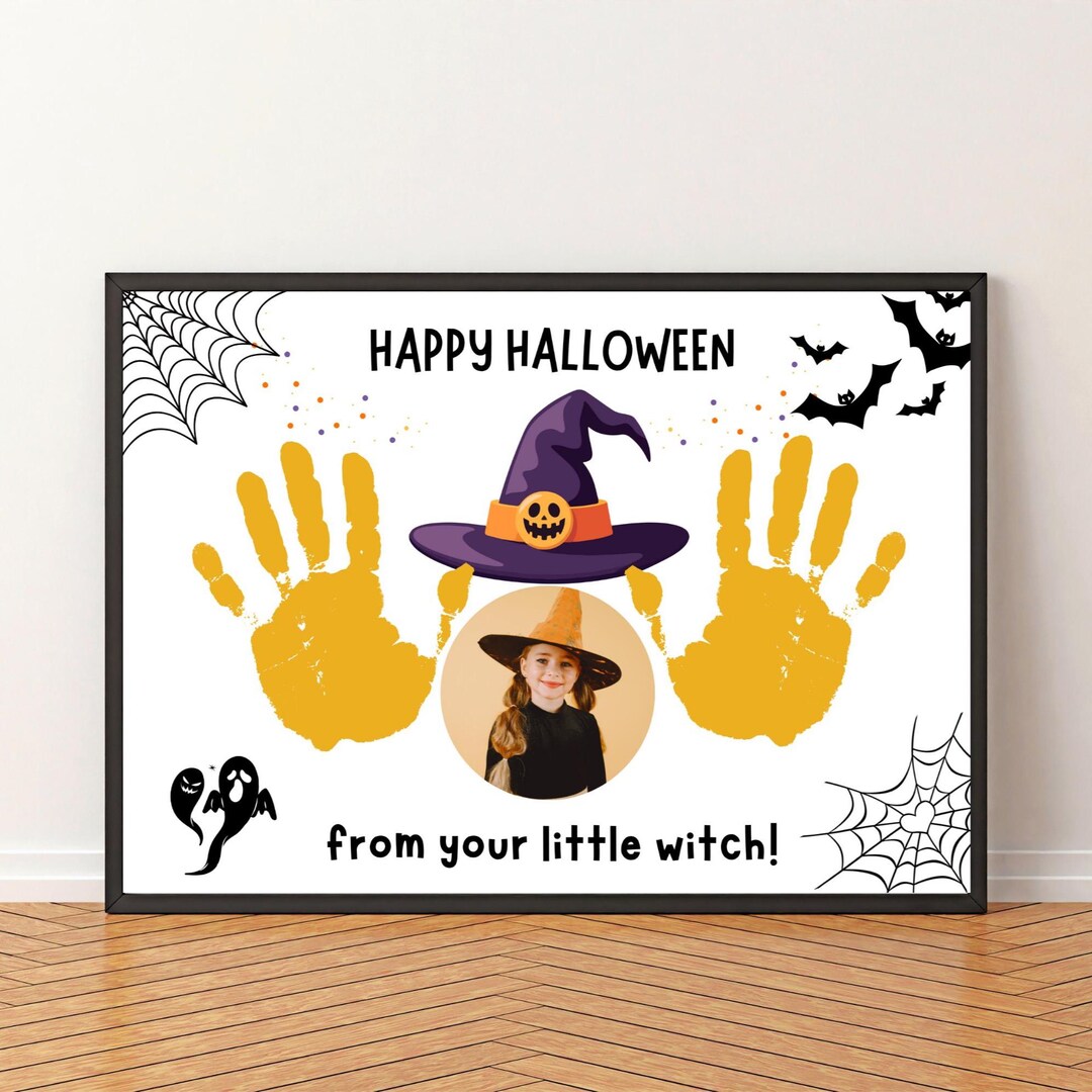 Halloween Footprint Handprint Art Halloween Printable, Fall Crafts for ...
