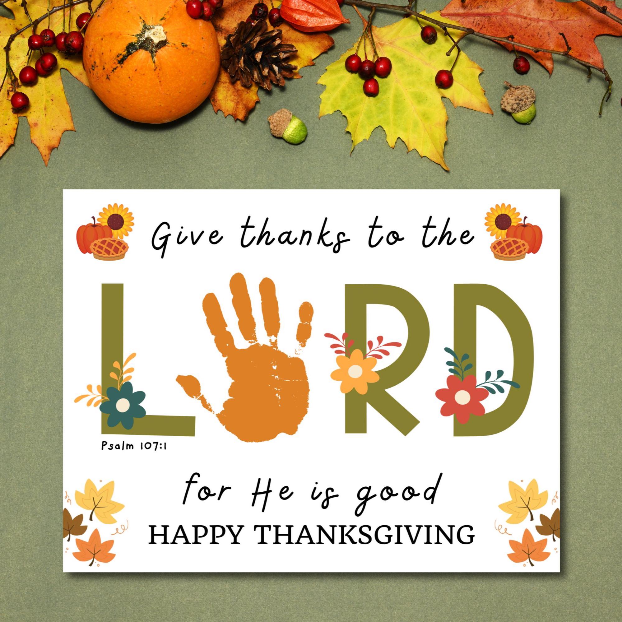 Christian Thanksgiving Craft for Kids, Give Thanks to the Lord ...