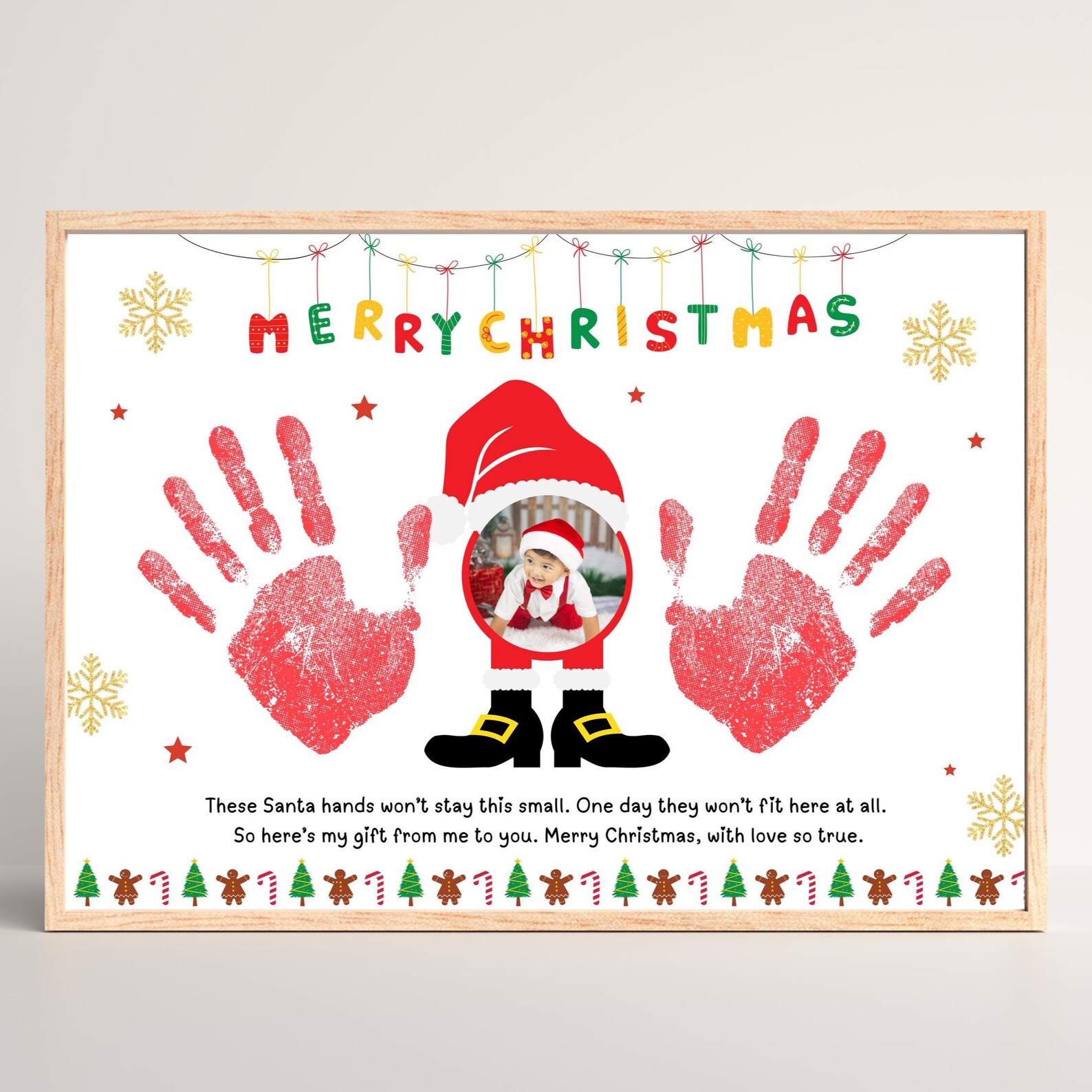Christmas Handprint Art With Poem, Kids Handprint Craft for Toddler ...