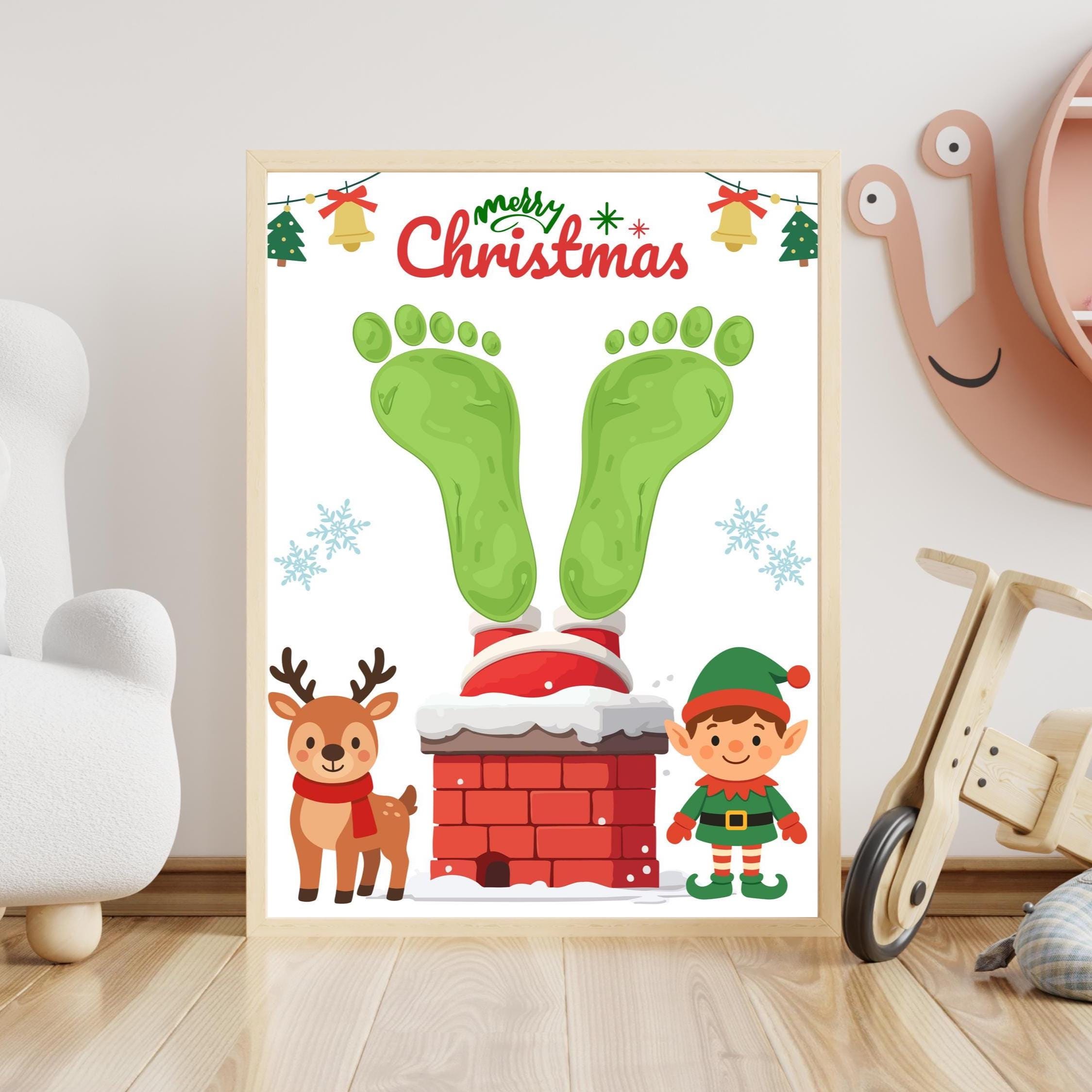 Christmas Footprint Craft, DIY Xmas Gift for Parents, Handprint Art ...