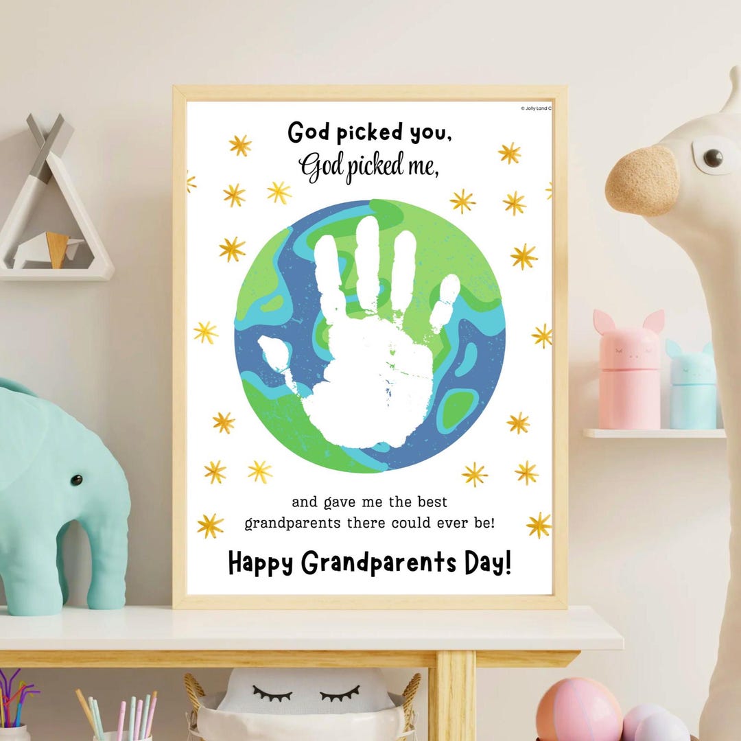 Grandparents Day Handprint Art: Watercolor Earth Keepsake (PDF ...