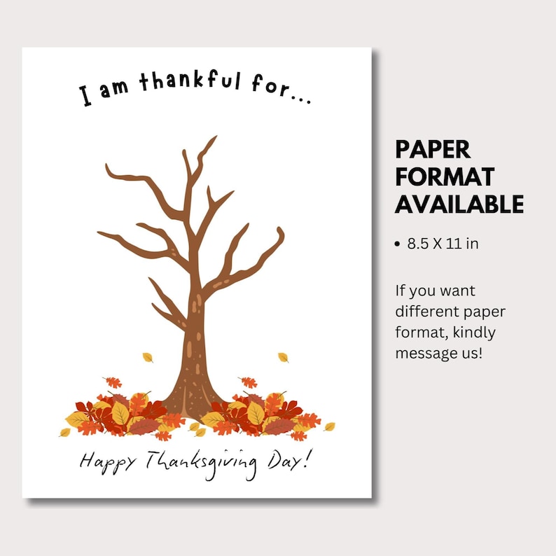Thanksgiving Fingerprint Tree Craft, I Am Thankful for Printable ...