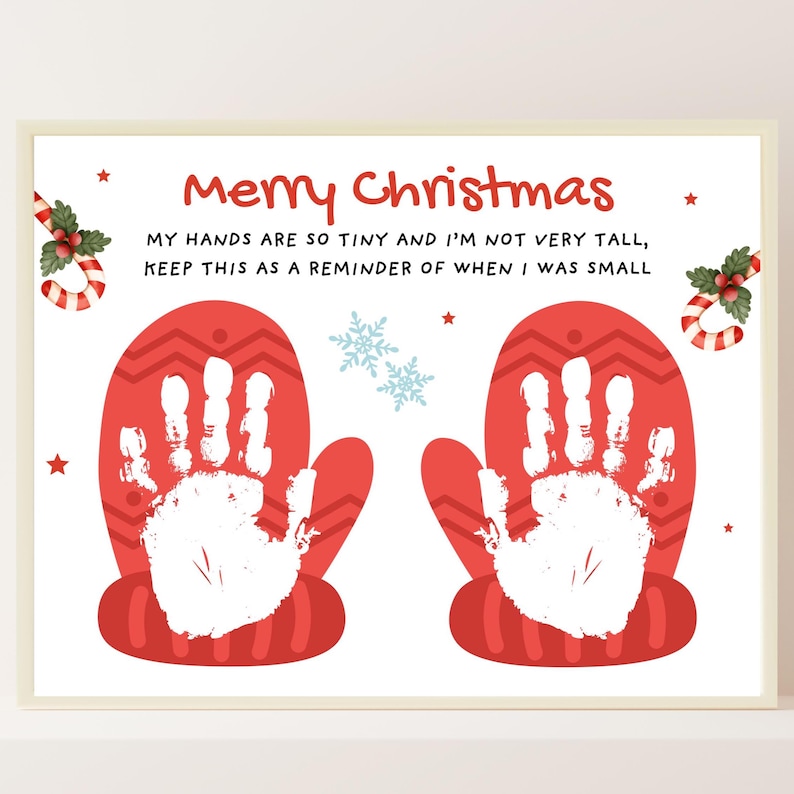 Christmas Handprint Poem, Handprint Art Project for Toddlers, Mittens ...