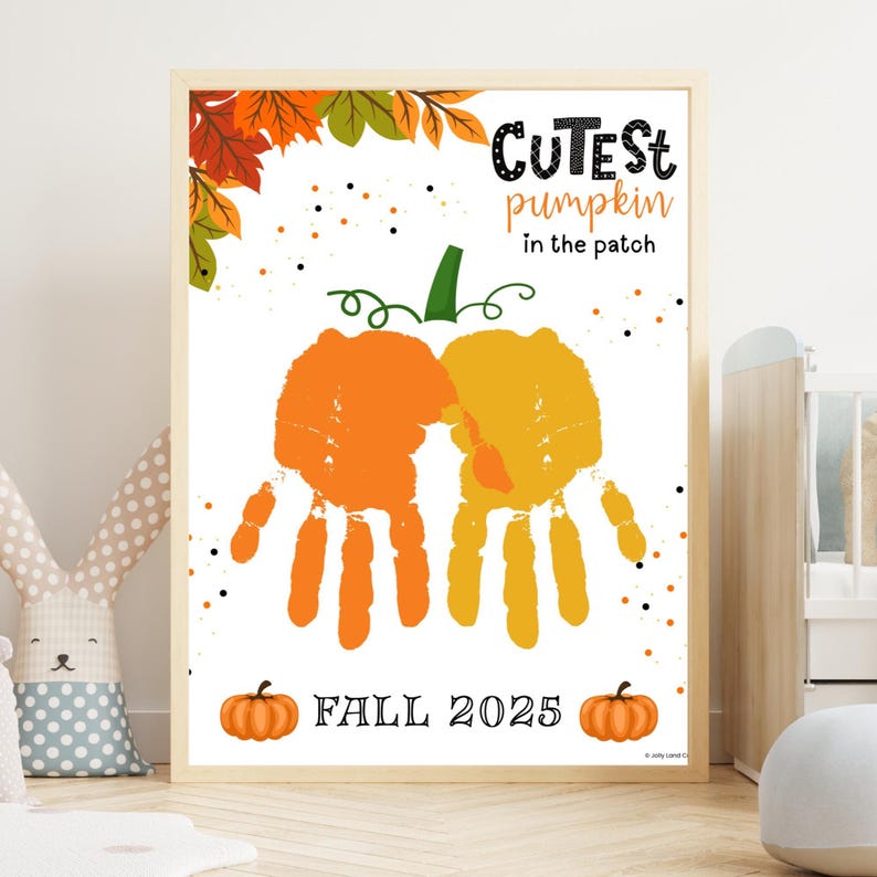 Pumpkin Handprint Art Template: Fall DIY Keepsake (digital Download) - Etsy