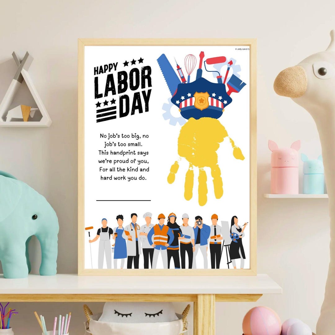 Labor Day Handprint Art: Community Helpers Keepsake (digital Download ...