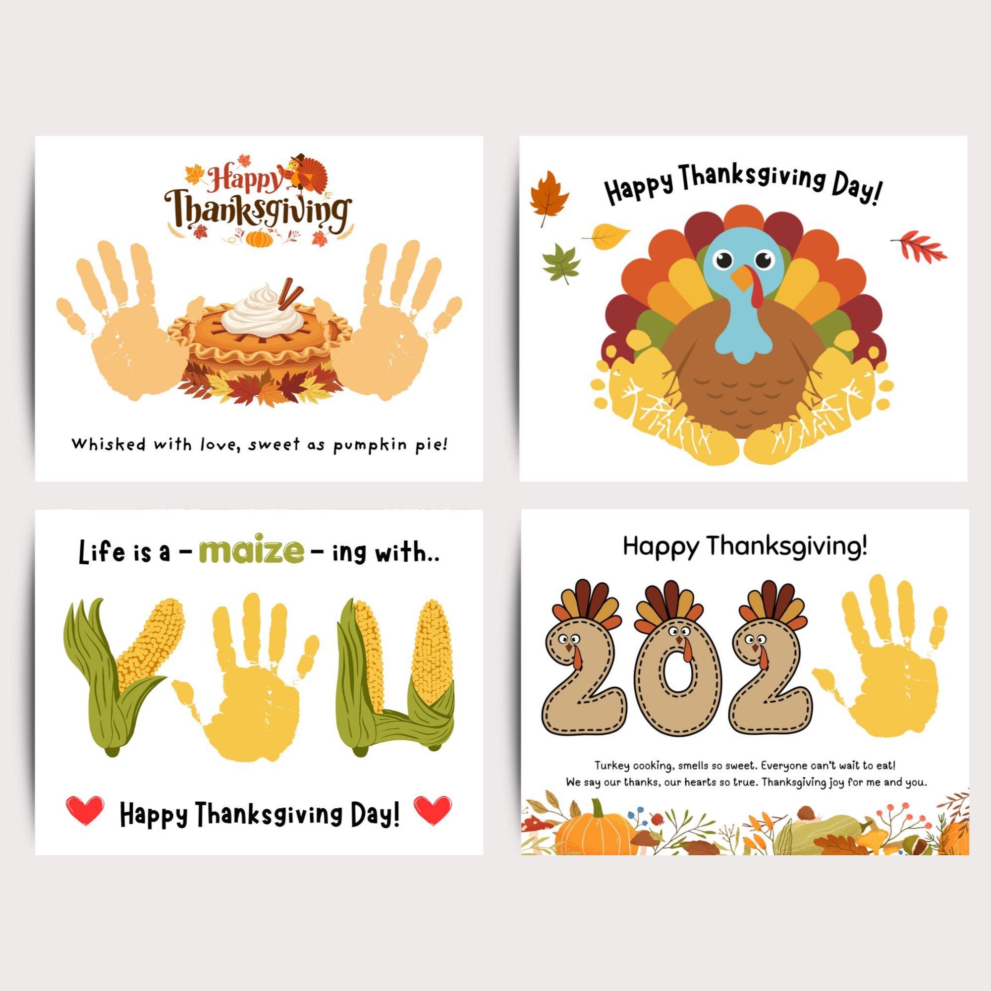 Thanksgiving Handprint Art Bundle, Thanksgiving Handprint Craft ...