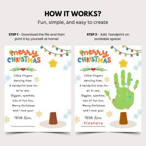 Christmas Tree Handprint Craft, DIY Xmas Gift, Handprint Poem Art, Kids ...
