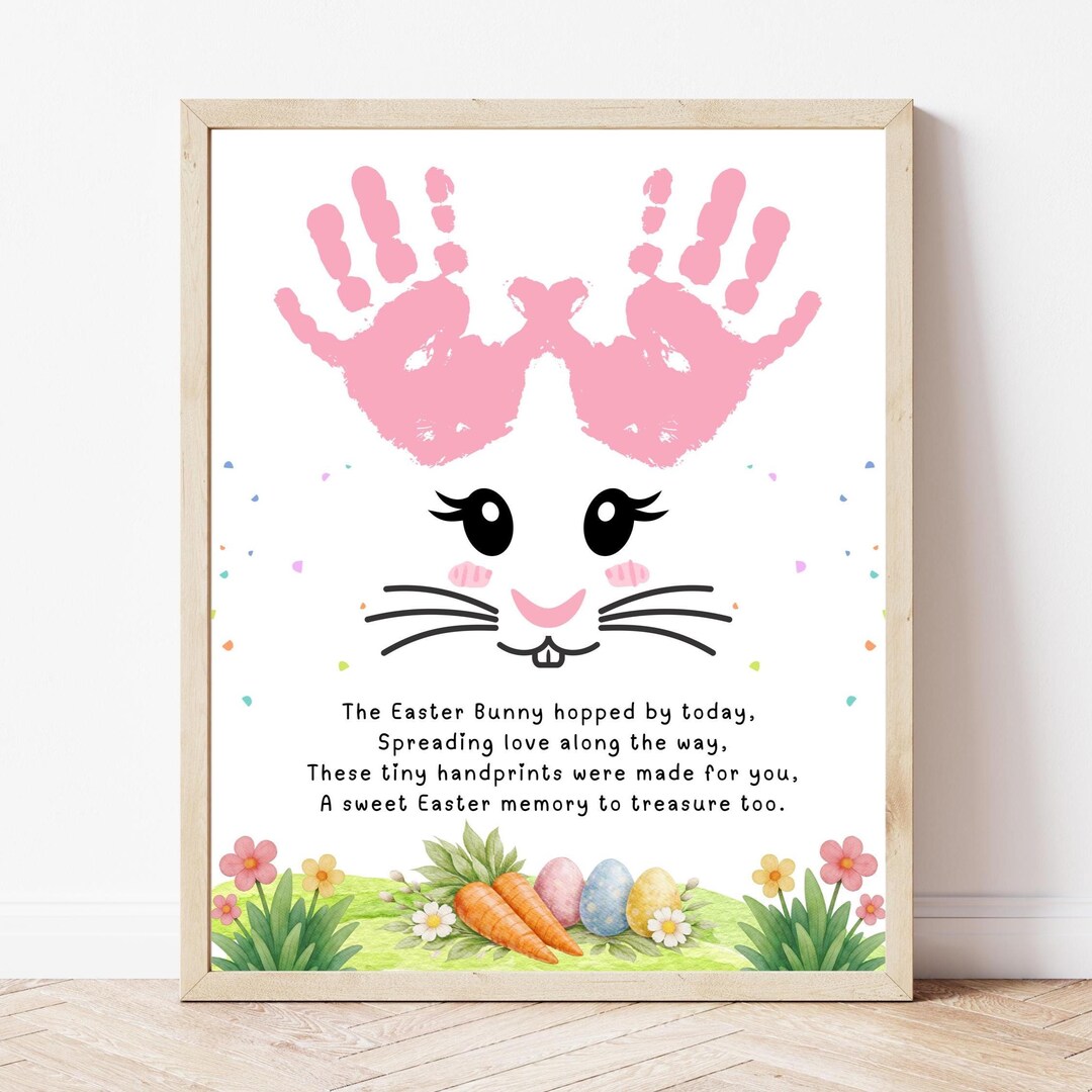 Toddler Easter Handprint Craft Poem, Preschool Easter Craft Activity ...