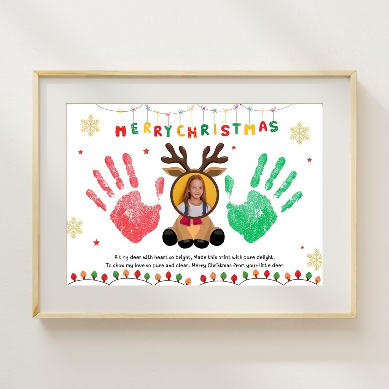 Christmas Handprint Art, I Love You Deerly, Christmas Reindeer Craft ...