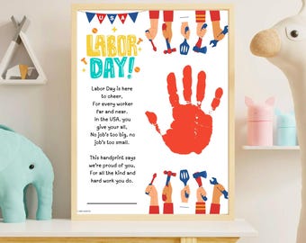Labor Day Handprint, Labor Day Activity, Handprint Art, Patriotic ...