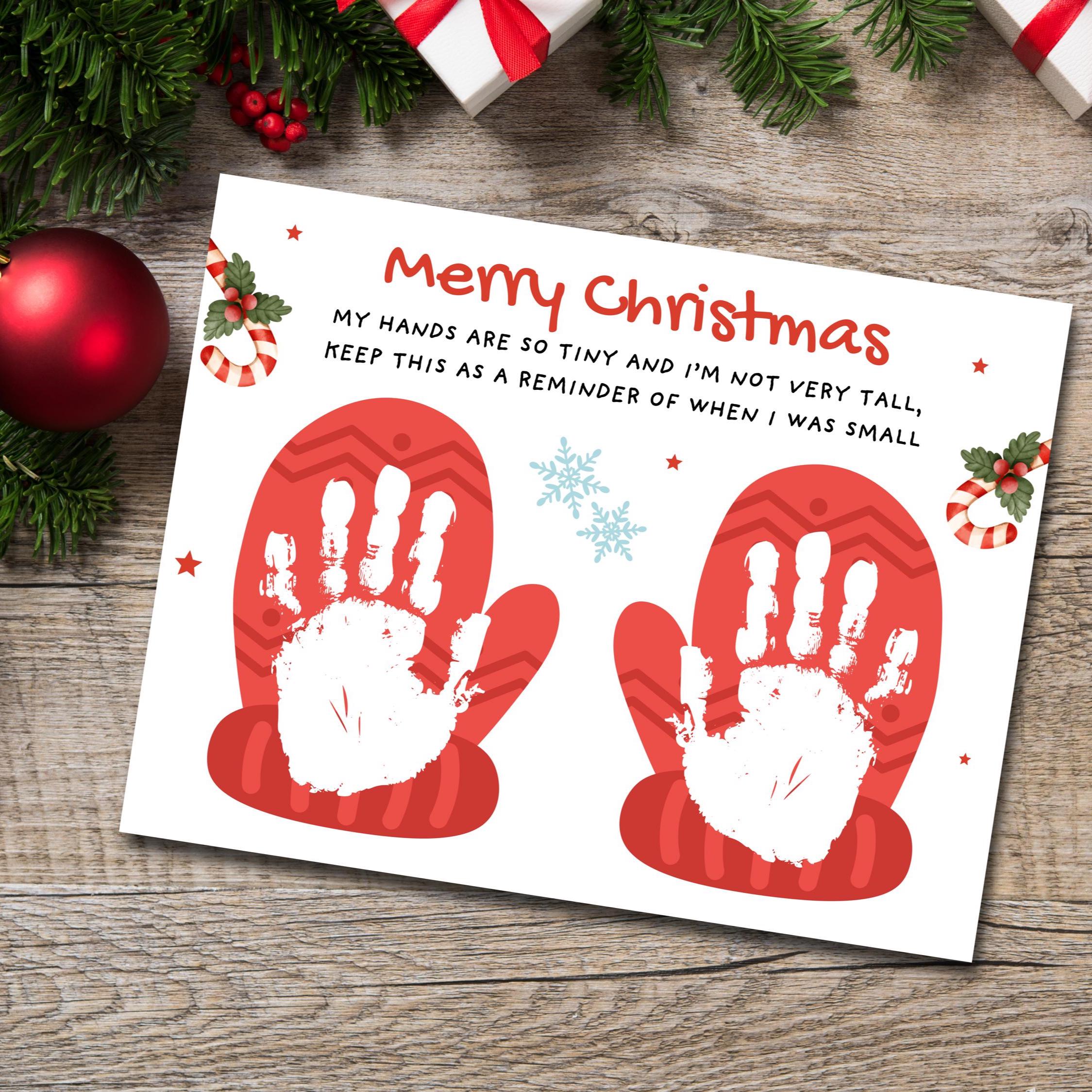 Christmas Handprint Poem, Handprint Art Project for Toddlers, Mittens ...