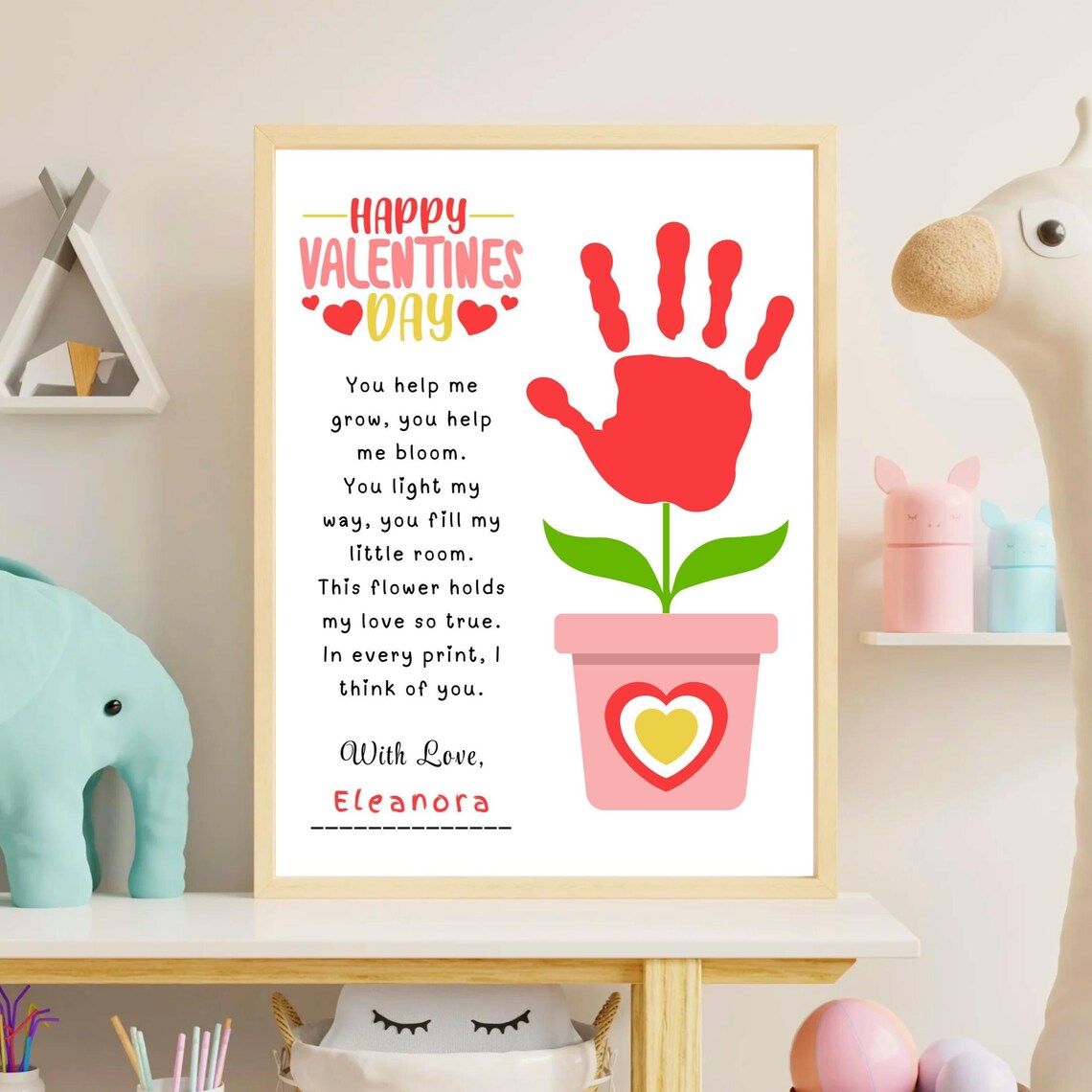Valentines Day Handprint Craft, 2026 Valentines Handprint Template ...