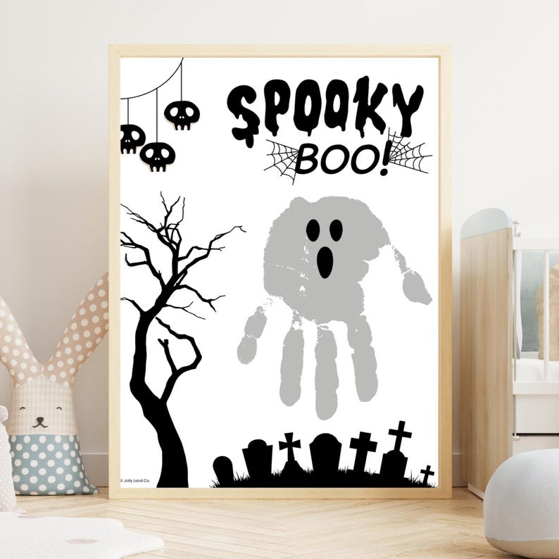 Halloween Handprint Art Bundle, Printable Handprint Crafts, Ghost ...