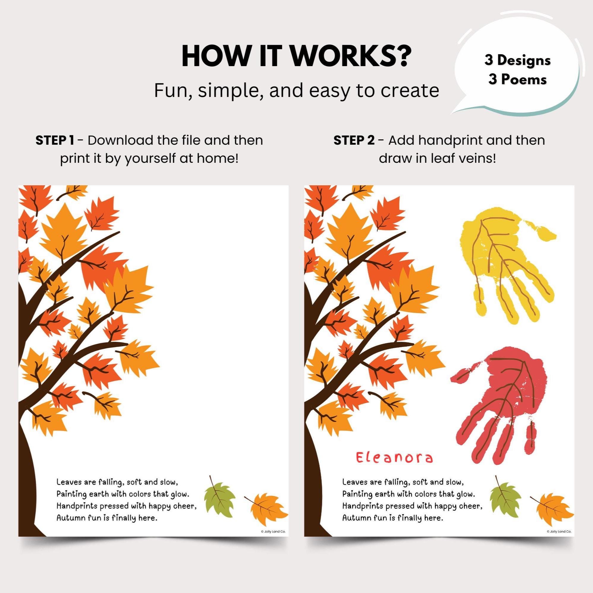 Falling Leaves Handprint Art, Preschool Crafts, Thanksgiving Crafts ...