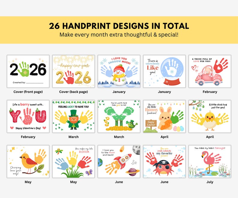 2026 Handprint Calendar, Kids Baby Toddler, Nursery School Activity ...