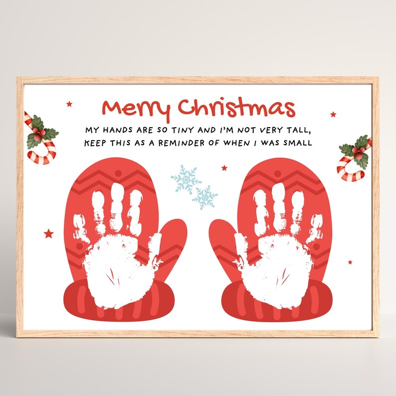 Christmas Handprint Poem, Handprint Art Project for Toddlers, Mittens ...