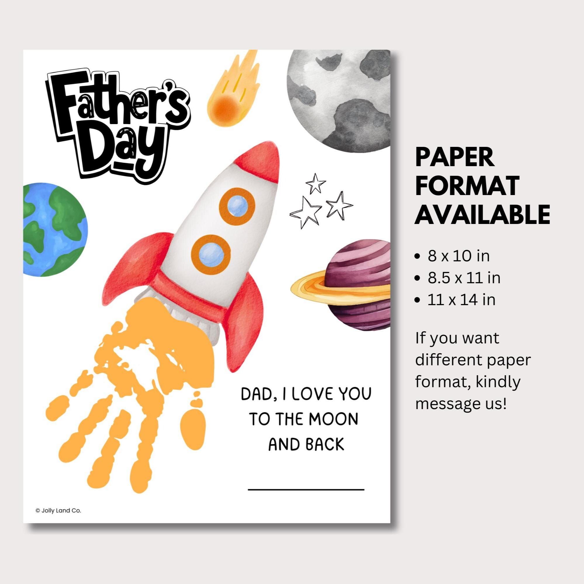 Father's Day Rocket Handprint Art: DIY Keepsake Gift (printable PDF) - Etsy