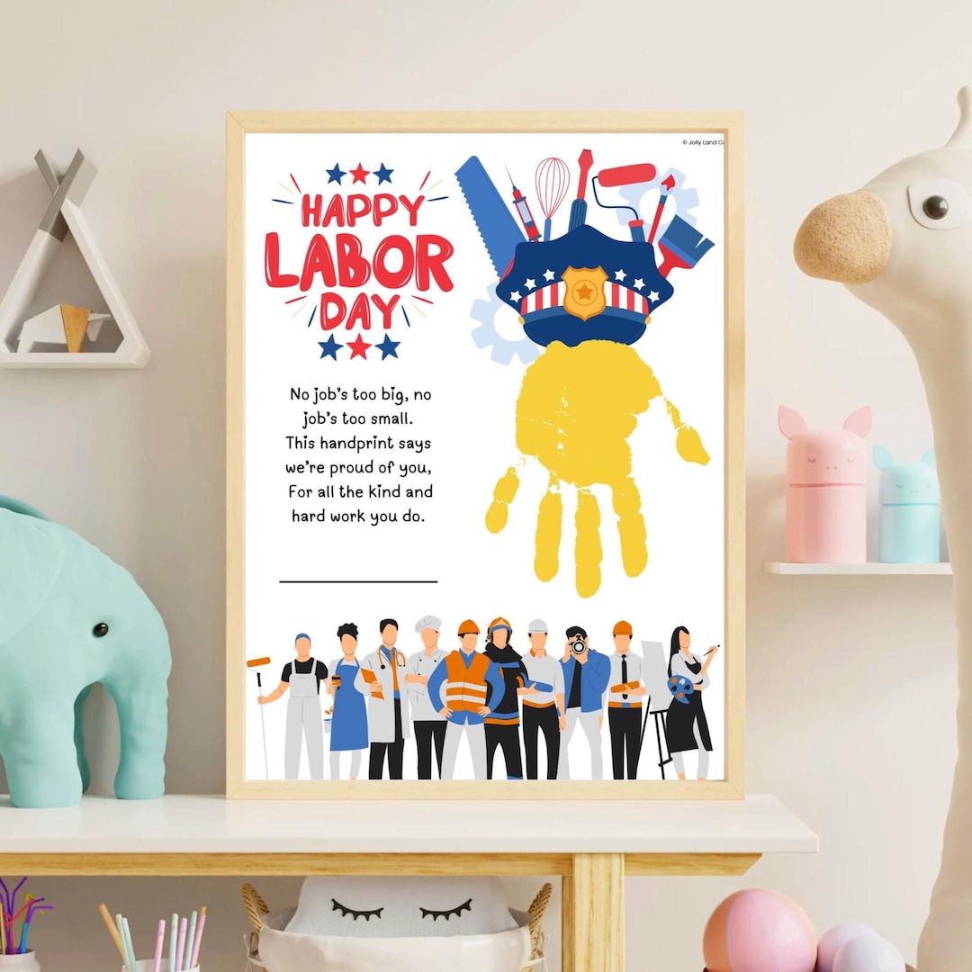 Labor Day Handprint Art: Community Helpers Keepsake (digital Download ...