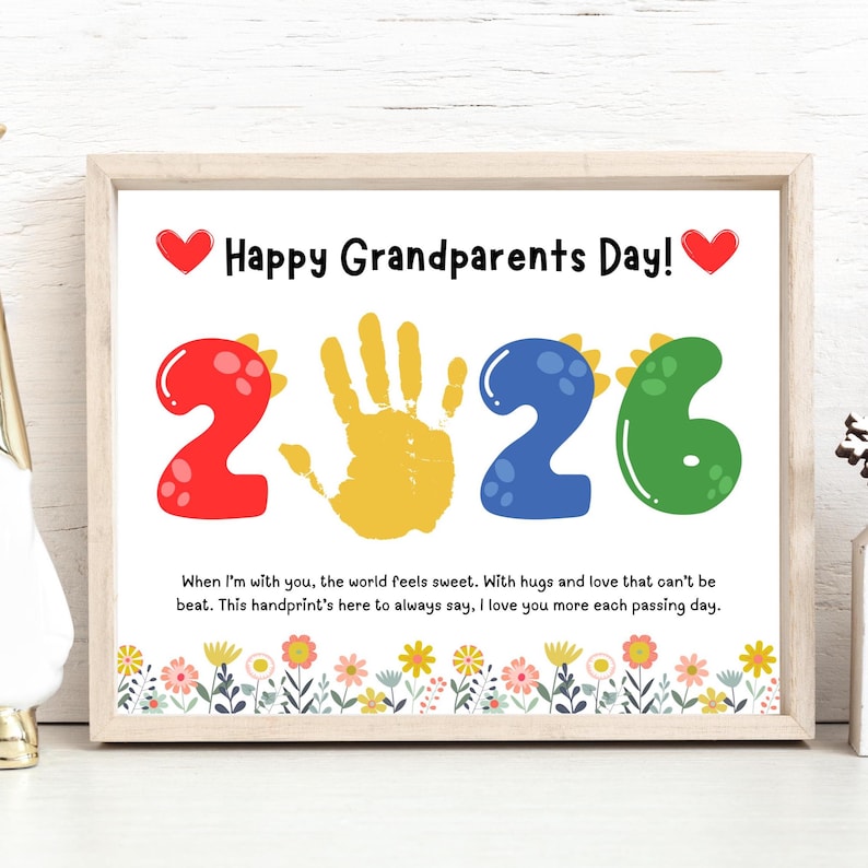 Grandparents Day Handprint Craft, 2026, Happy Grandparents Day ...