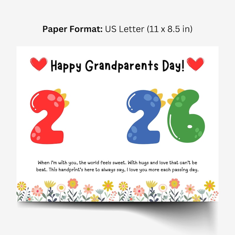 Grandparents Day Handprint Craft, 2026, Happy Grandparents Day ...