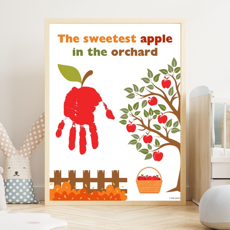 Apple Handprint Art: Fall Keepsake Craft for Kids (PDF Download) - Etsy