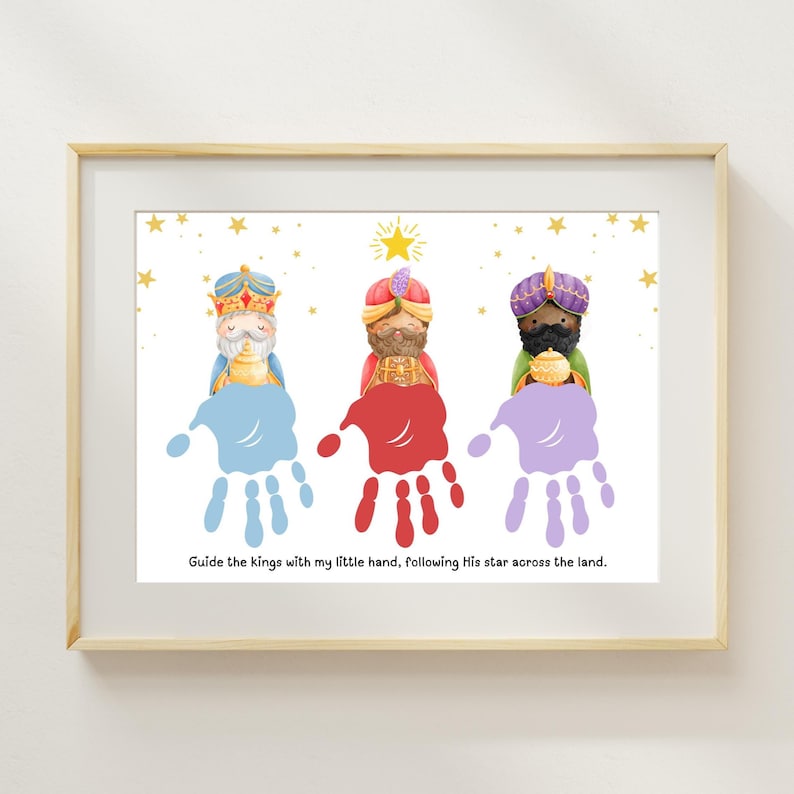 Christmas Wise Men Handprint Craft Printable, Three Kings Nativity Art ...