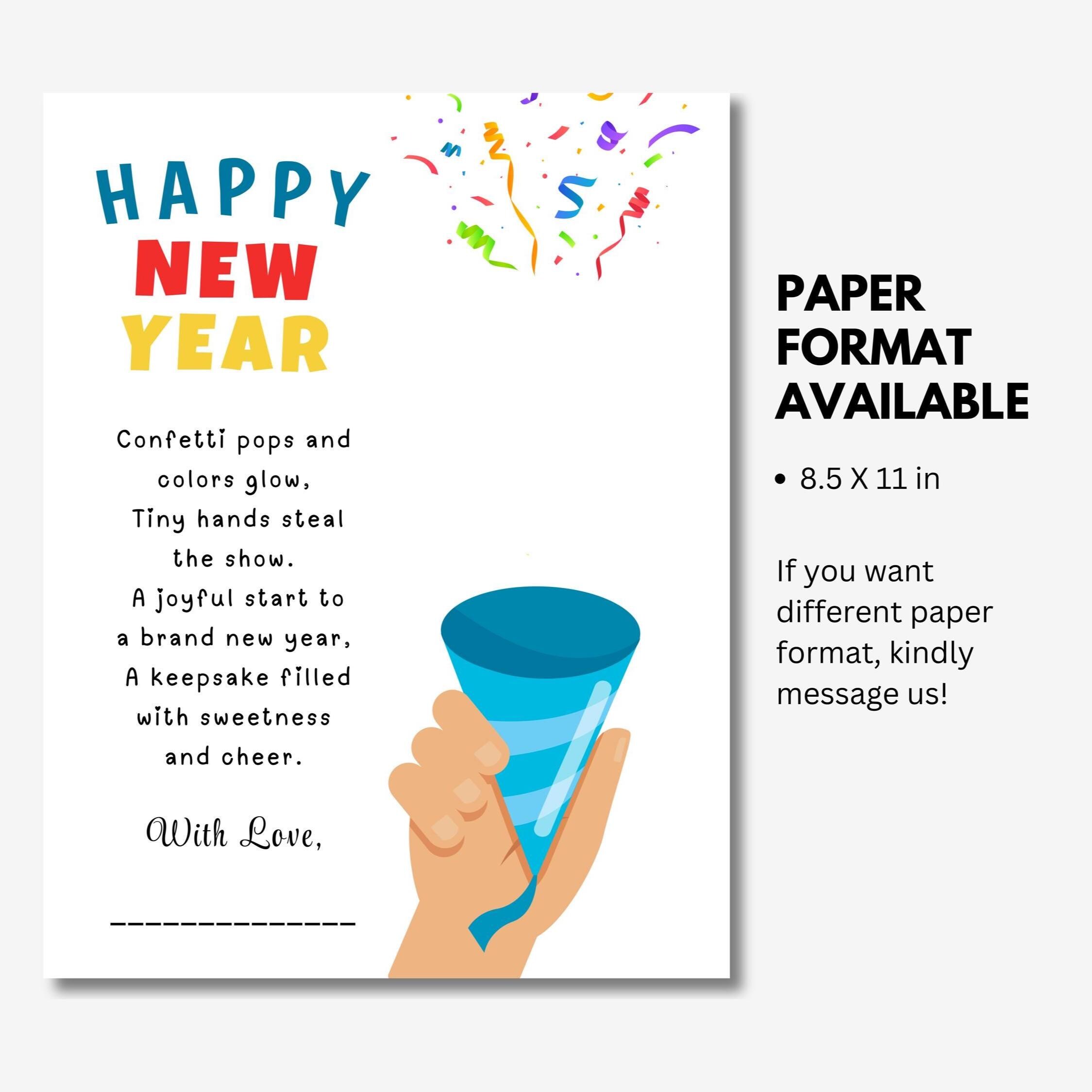 New Years Crafts, New Years 2026 Poem Handprint Craft, Kindergarten ...