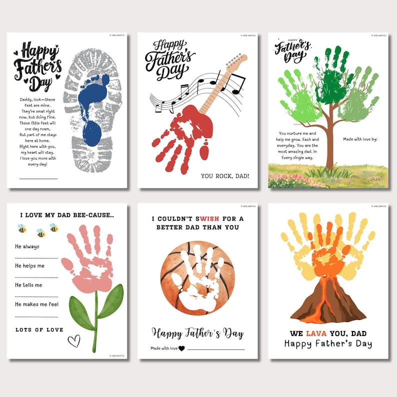 Father's Day Handprint Art Bundle: DIY Keepsake Gift (digital Download ...