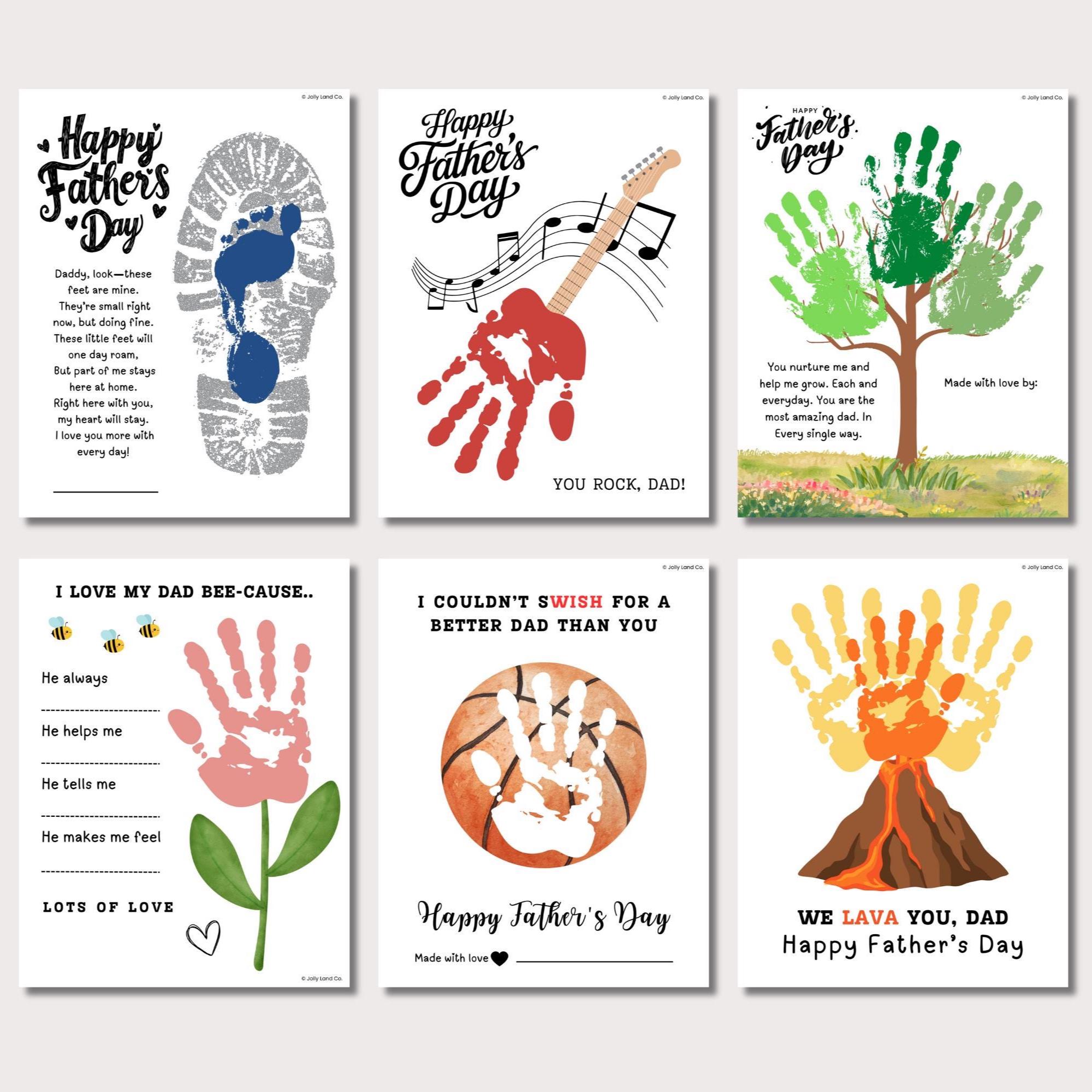 Handprint Templates for Dad, Daddy Handprint Art, Father's Day ...