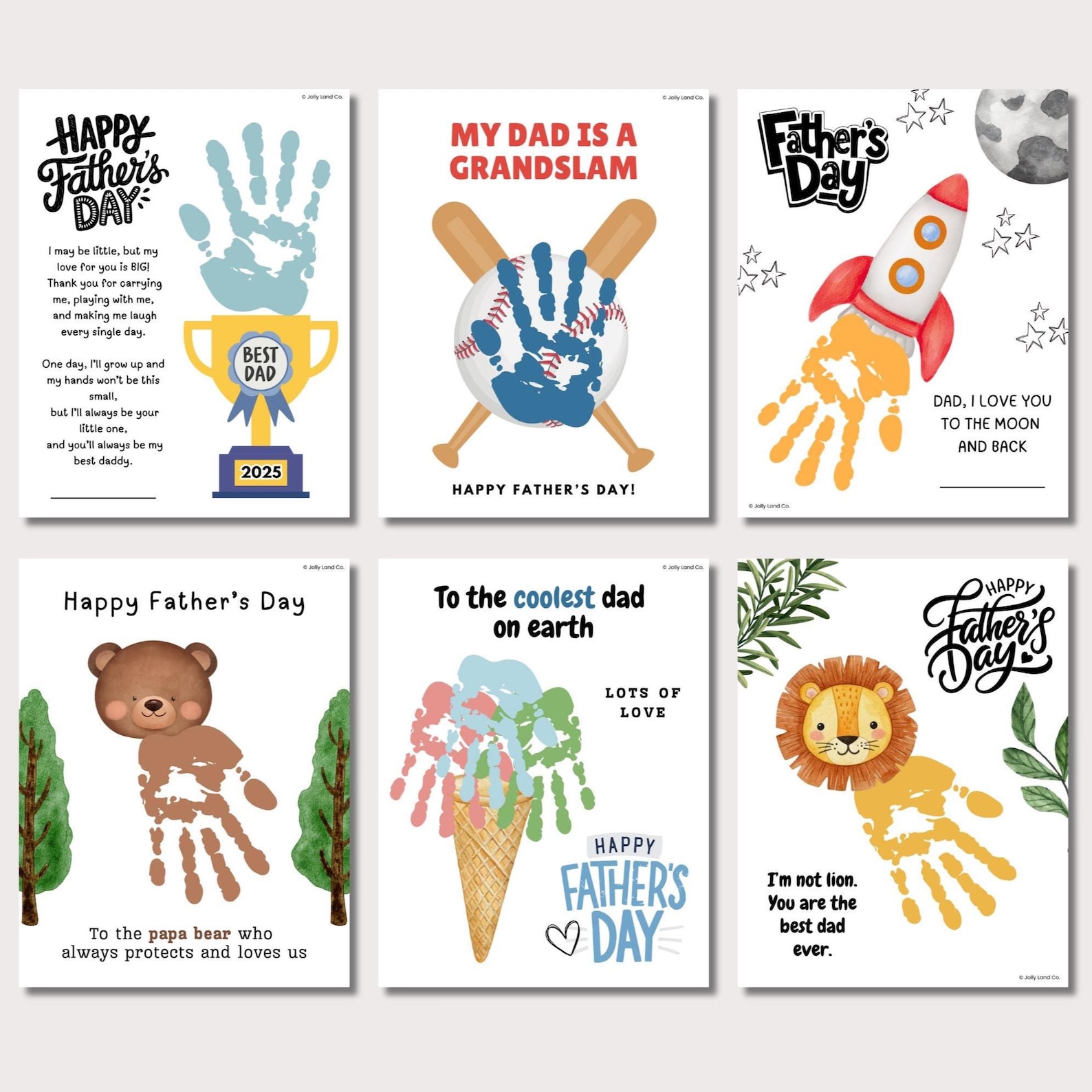 Father's Day Handprint Art Bundle: DIY Keepsake Gift (digital Download ...