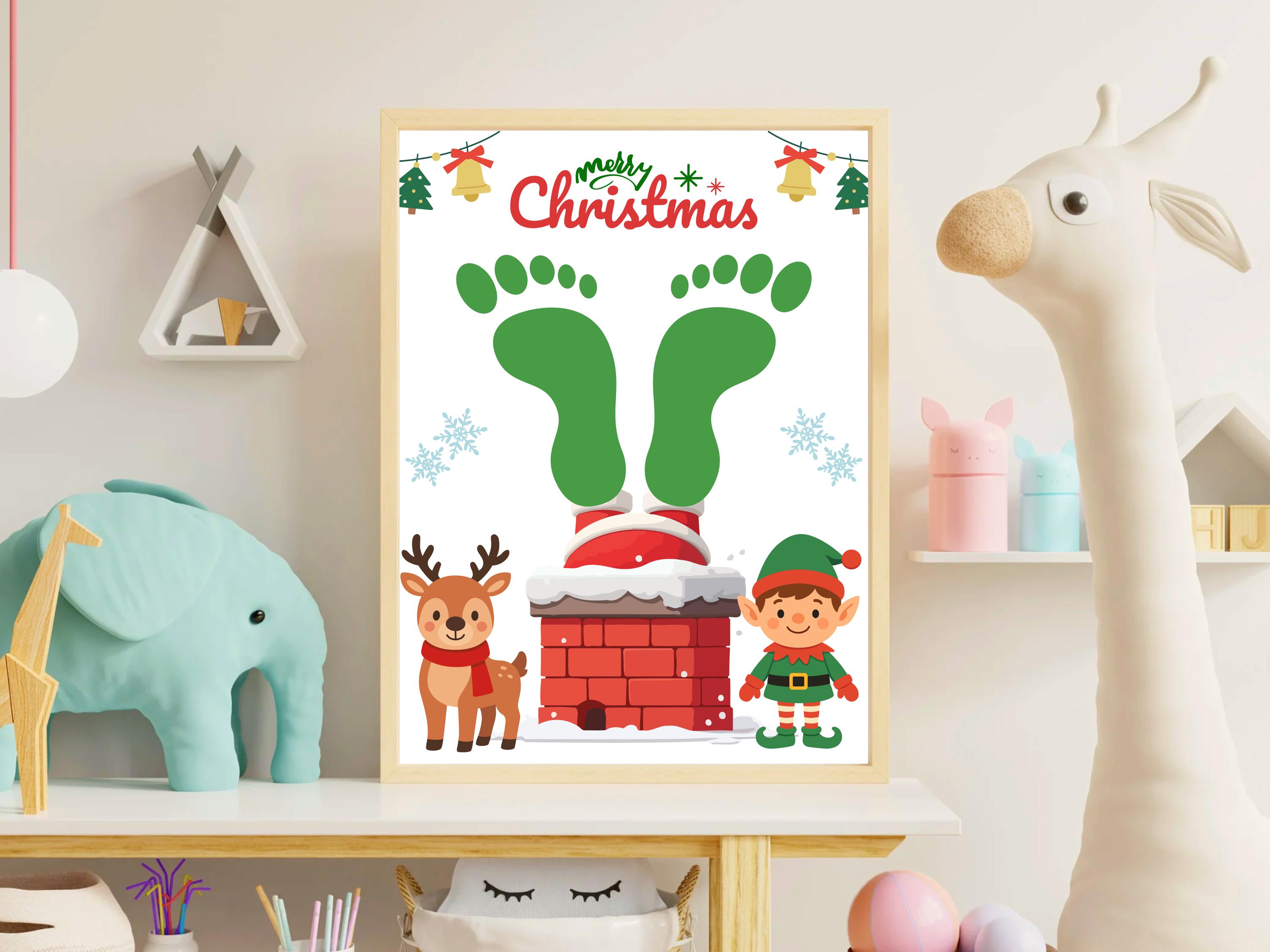 Christmas Handprint Art Bundle, 2O25 Holiday Handprint Keepsake for ...