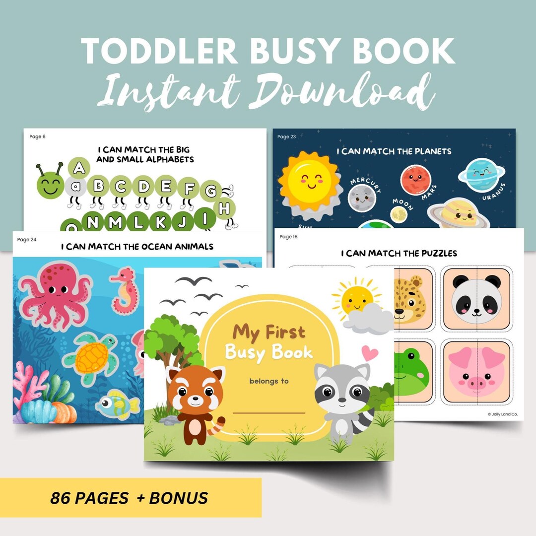 Toddler Busy Book, Preschool Learning Binder, Busy Binder for Kids ...