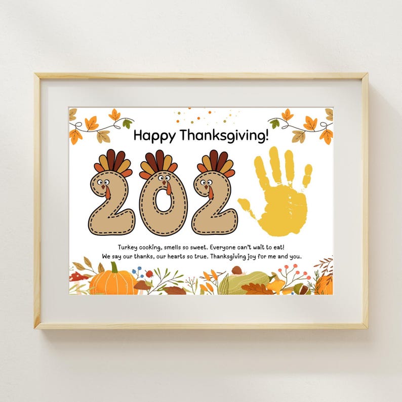 Happy Thanksgiving Handprint Art 2025, Turkey Handprint Craft for Kids ...