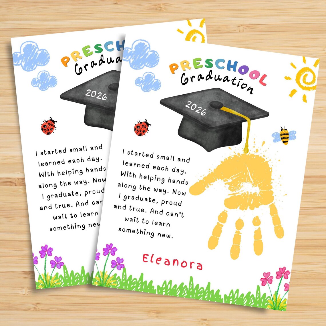 Preschool Graduation Handprint Craft 2026, Pre-k Graduation Keepsake ...