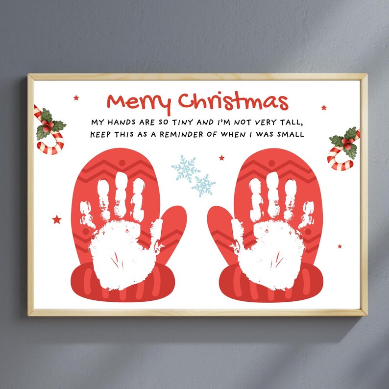 Christmas Handprint Poem, Handprint Art Project for Toddlers, Mittens ...