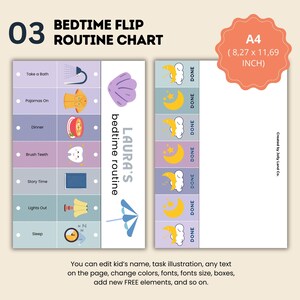 Daily Schedule Flip Chart for Toddler, Morning Bedtime Routine ...
