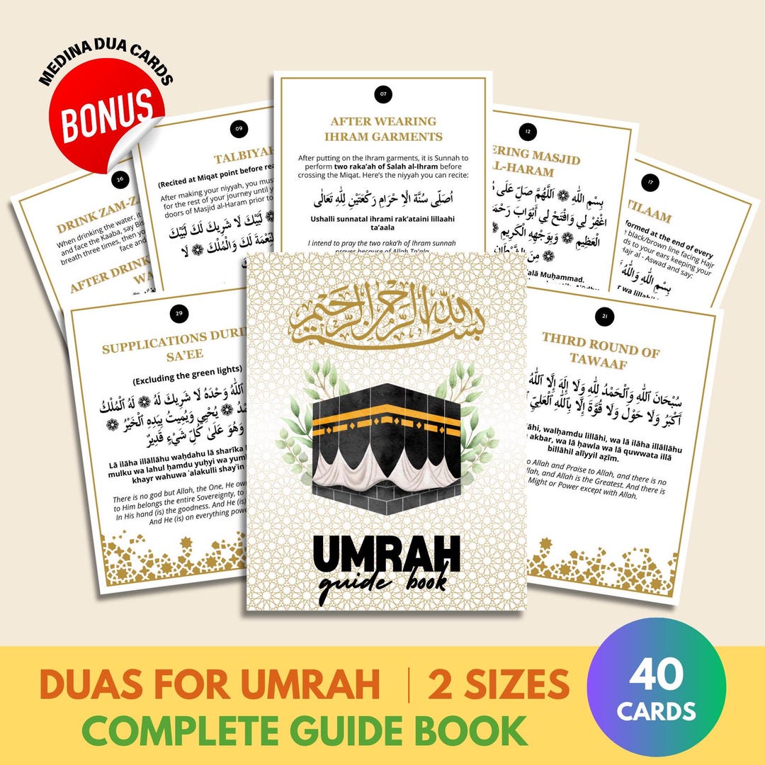 Duas for Umrah, Umrah Step by Step, Umrah Guide, Flash Cards for Umrah ...