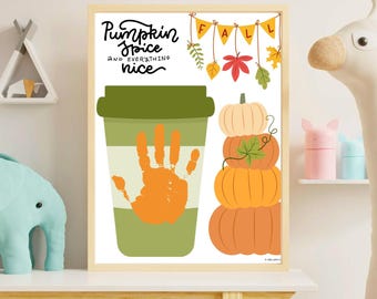 2025 Fall Handprint Craft, October/november Handprint Art Printable ...