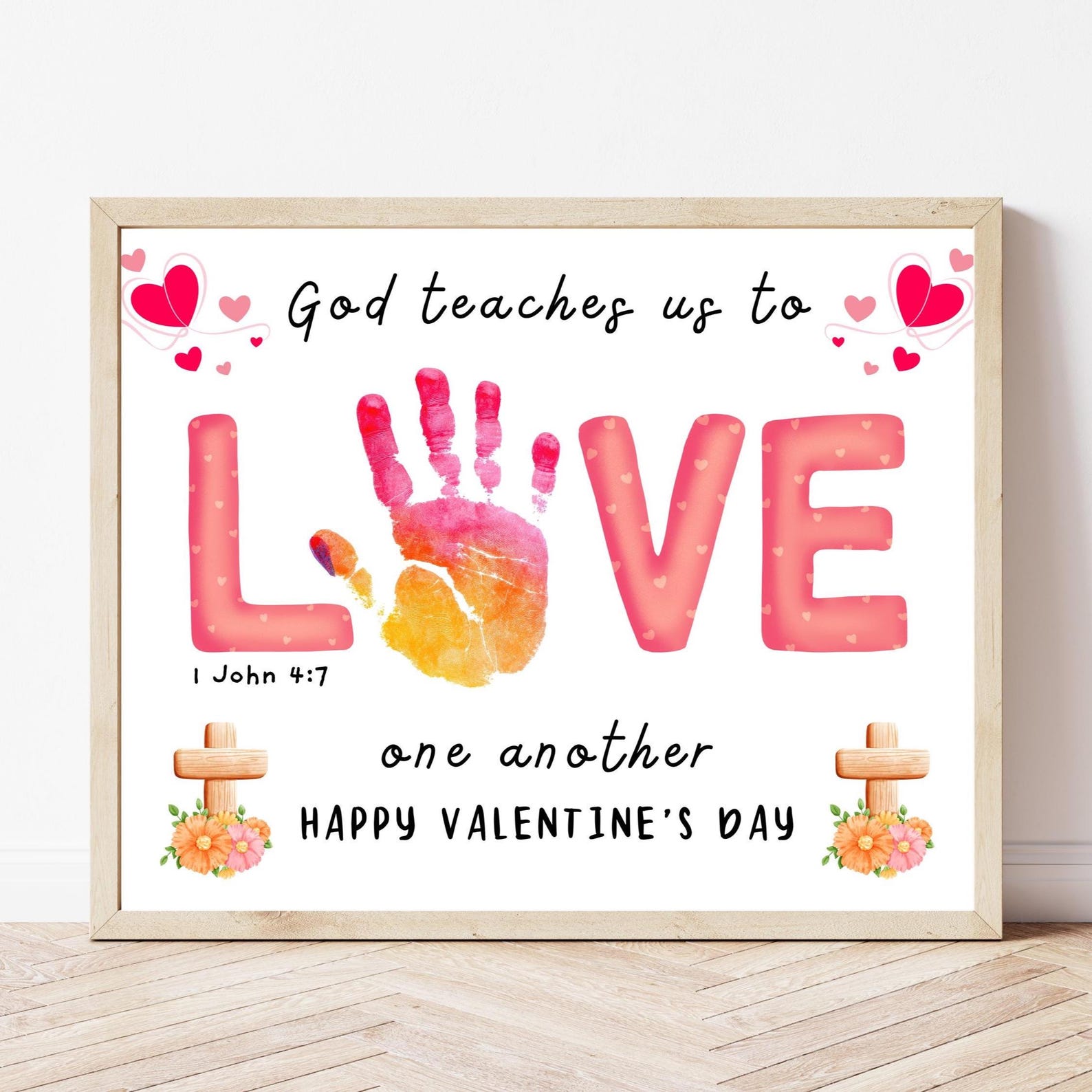 Christian Kids Valentine’s Day Craft, Christian Handprint Art, Bible ...