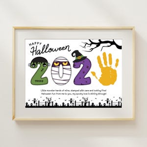2025 Happy Halloween Handprint Art, Halloween Handprint Craft for ...