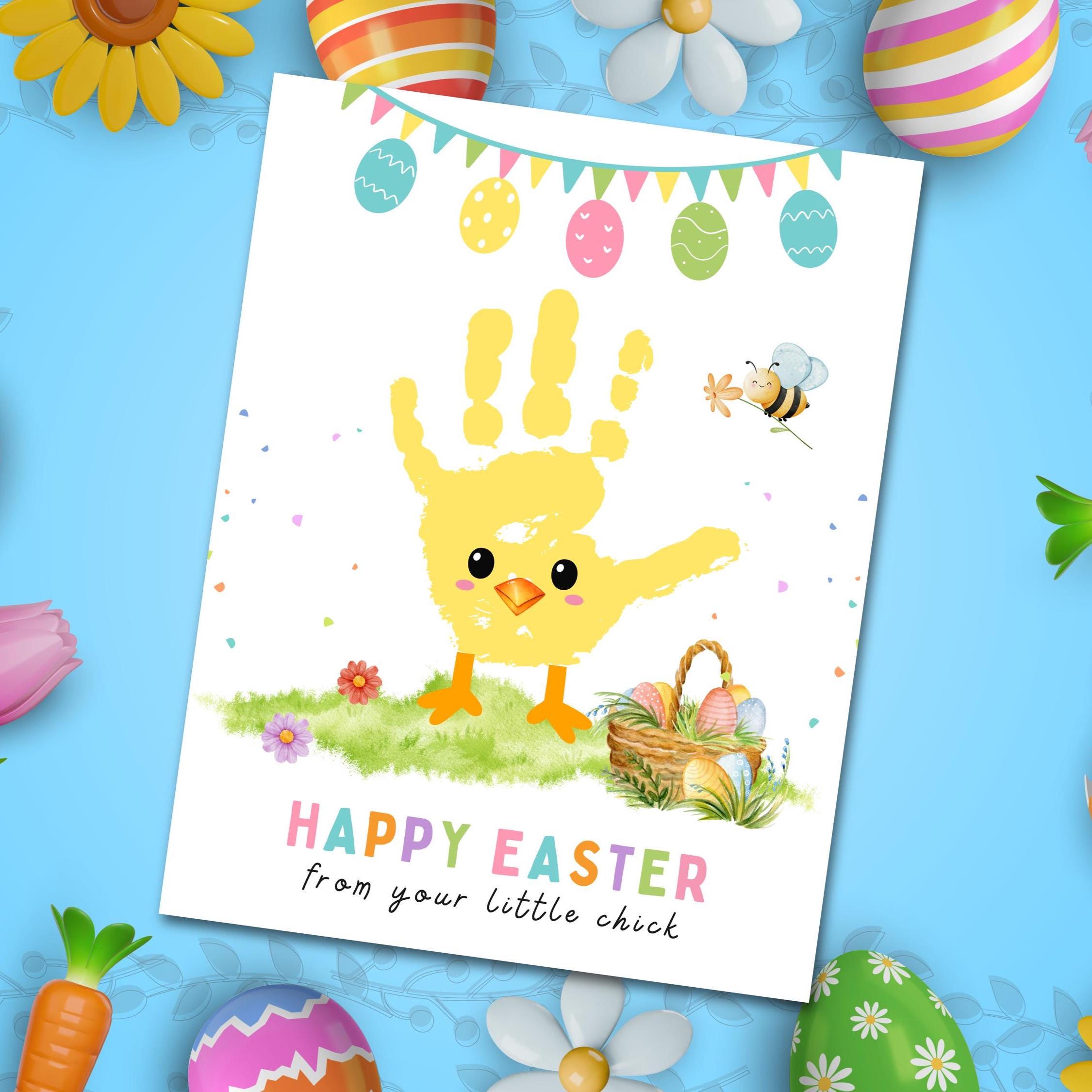 Little Chick Handprint Art Printable, Easter Gift, Easter Chick ...